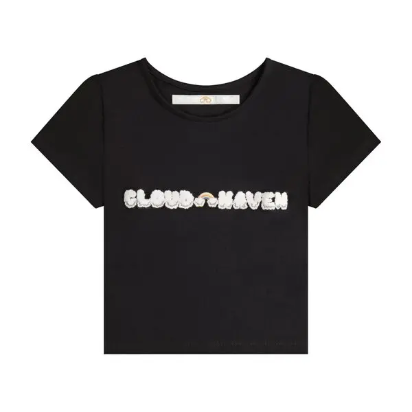 CLOUD HAVEN Baby Tee - Black