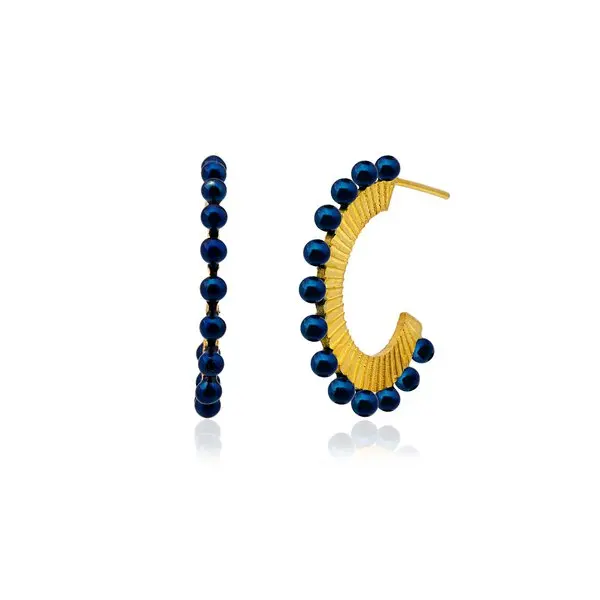 MILOU JEWELRY Oval Hoop Earrings - Blue