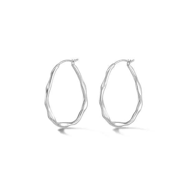 DOWER & HALL Large Oval Waterfall Hoops In Sterling - Silver