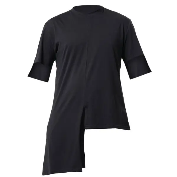 METAMORPHOZA Cotton Asymmetrical T-shirt - Black