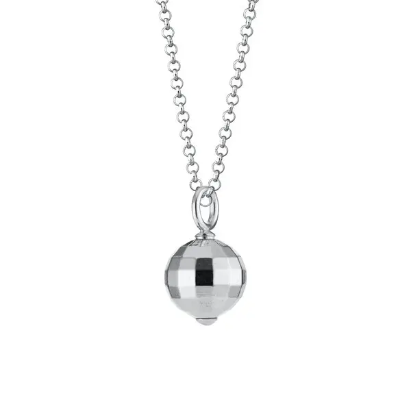 SCREAM PRETTY Disco Ball Charm Necklace - Silver