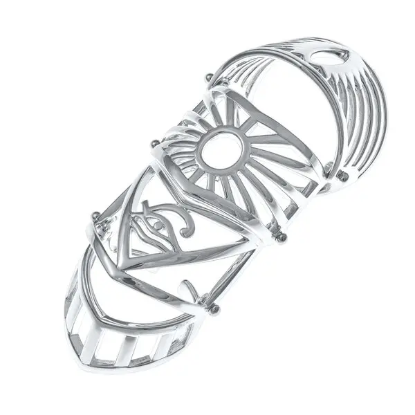 LUCY QUARTERMAINE Solid Sterling Egyptian Armour Ring - Silver