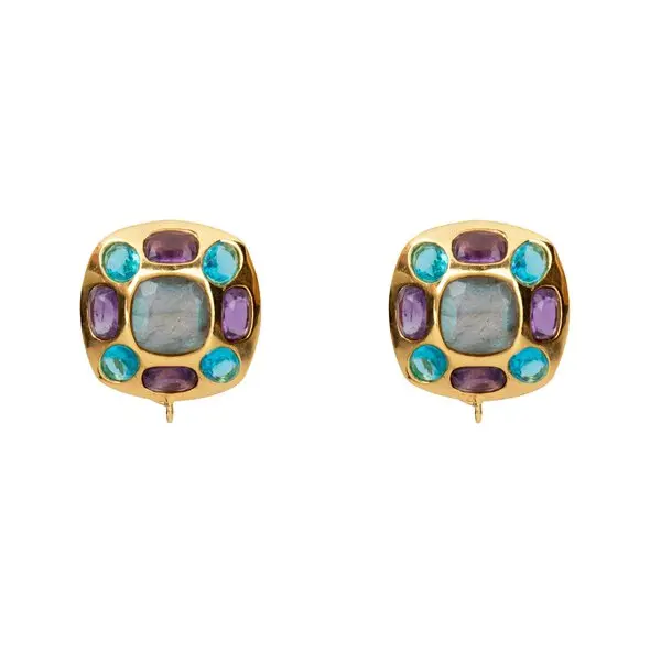 Bounkit Grey / Blue Dominique Studs Pierced - Grey/blue