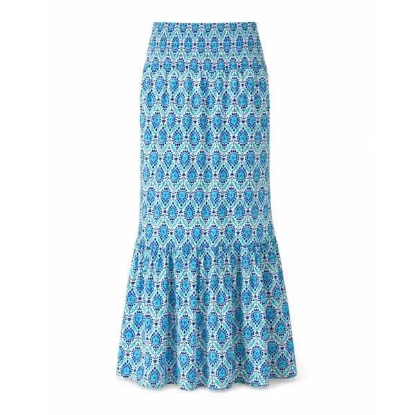 Mind Traveler Mica Navy Printed Maxi Skirt - Blue
