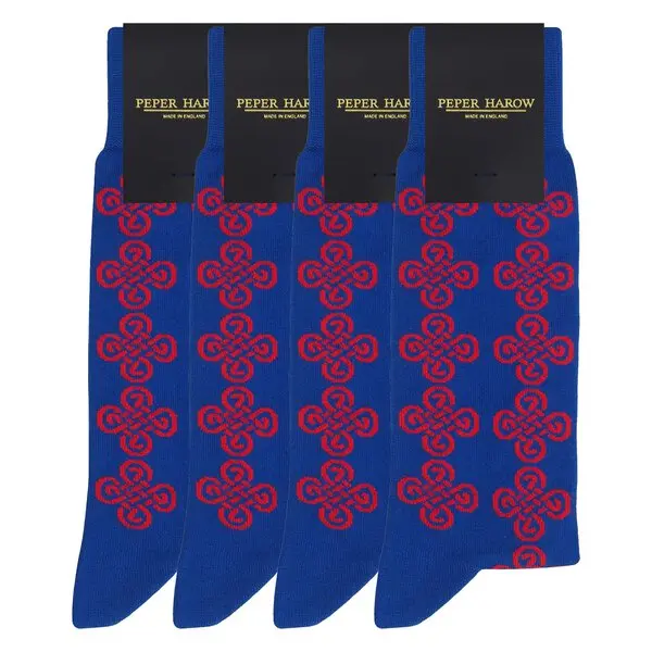 PEPER HAROW - MADE IN ENGLAND Grooms’s Socks Bundle Knot - Blue