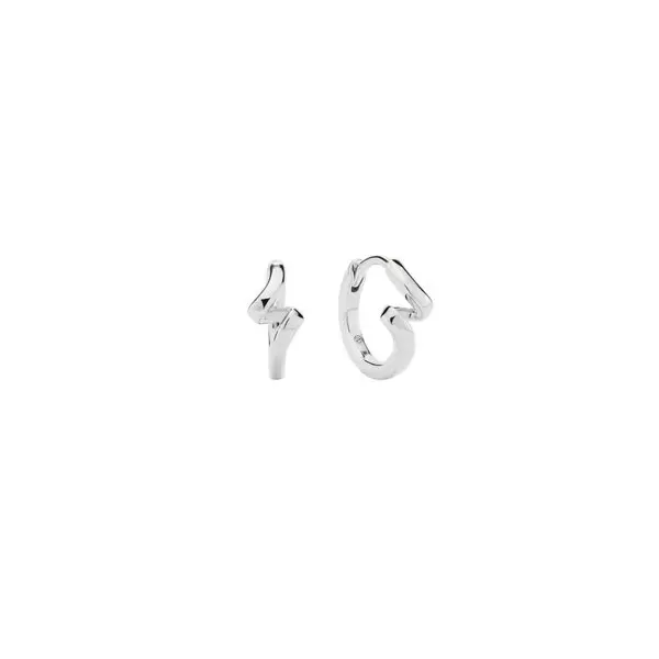 VANCHI Ribbon Twist Huggies - Silver