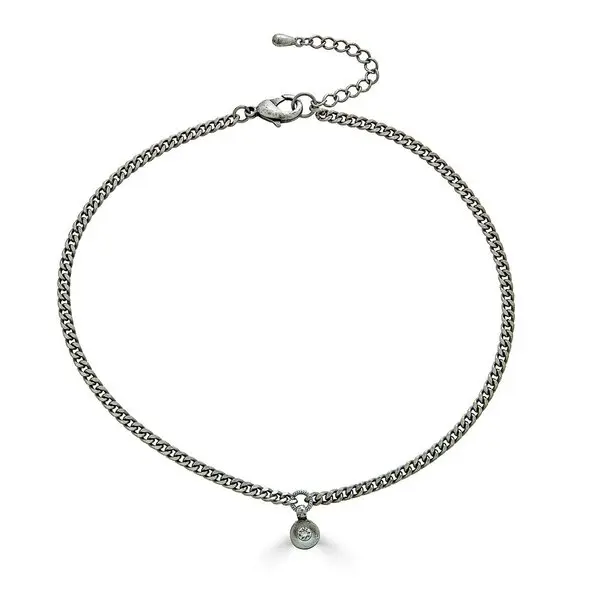 LONI PAUL JEWELRY Small Modern Crystal Necklace - Silver
