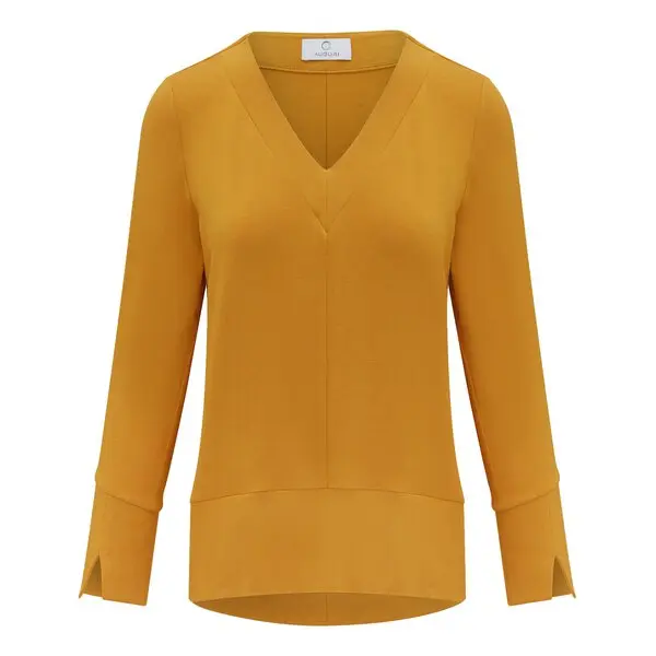 AUGURI Mustard Jersey Top - Yellow