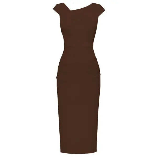 ALINA CERNATESCU Akaani Bodycon Midi Office Dress With Draped Detailing