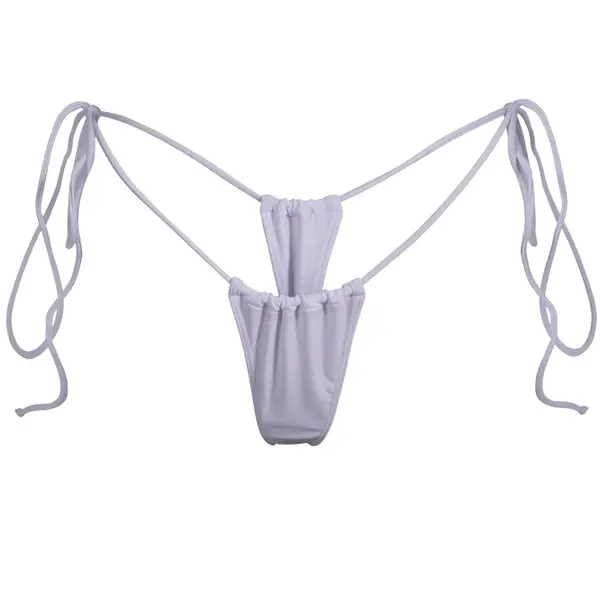 MINIMALE ANIMALE Sanctuary Tassel Thong Bikini Bottom Sunblock - White