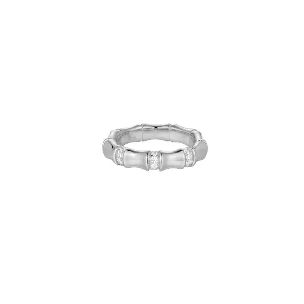 VANCHI Bamboo Chunky Crystal Ring - Silver