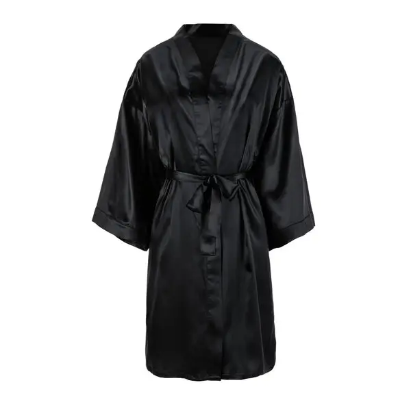 SILK WORKS Robe - Black