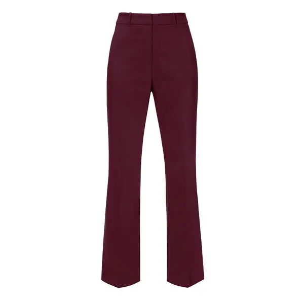 AGGI BY HALEWSKI Camilla Burgundy Wine High Waist Flared Trousers Long - Purple