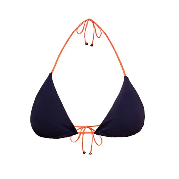 KIKKI-G SWIMWEAR Josie Bikini Navy Orange Top - Blue