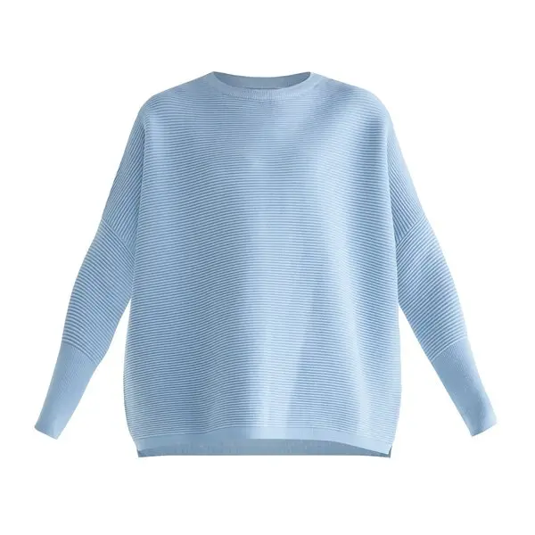 PAISIE Ribbed Jumper In Sky - Blue