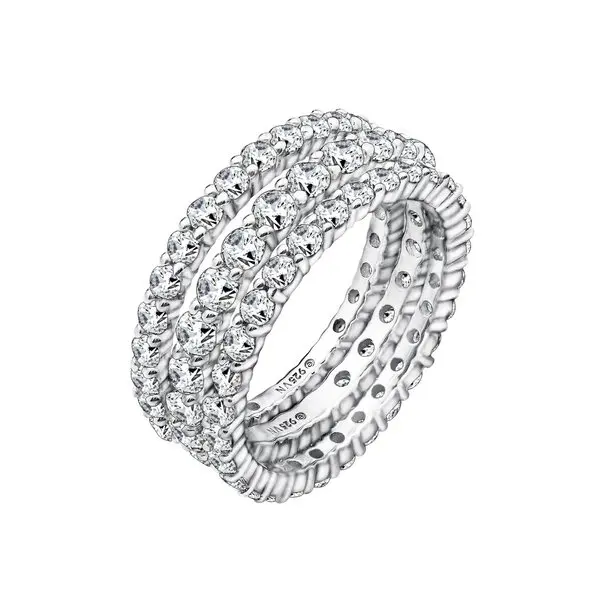 DIAMONBLISS Marilyn Monroe Set Of Three Eternity Rings - White