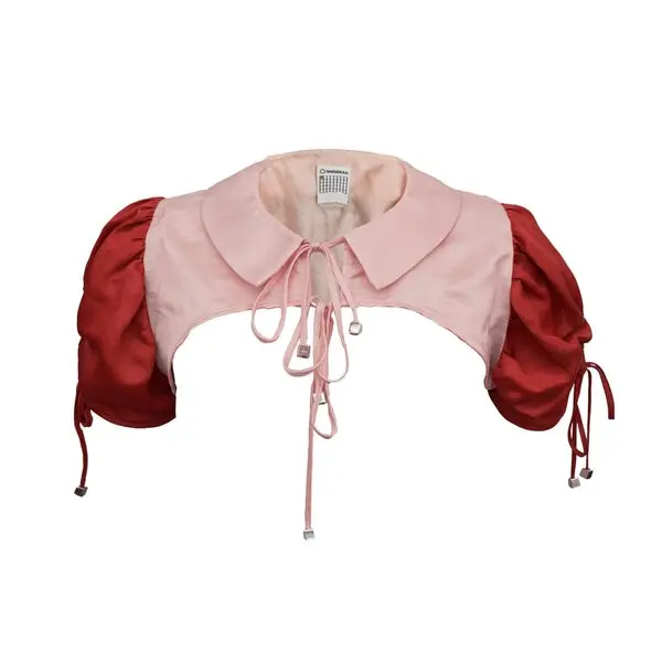 SHINARAA Red / Pink Bubble Sleeve Crop Bolero Jacket - Red/pink