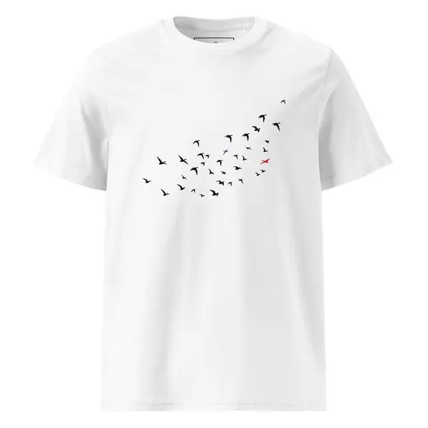 ANCHOR & CREW Birds Where's William Going? Organic Cotton T-shirt - White
