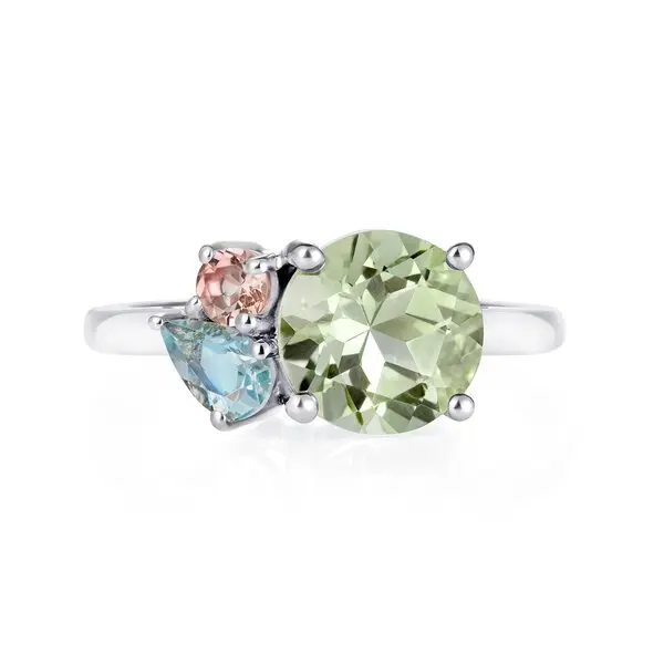 AUGUSTINE JEWELS Amethyst Cluster Ring - Green