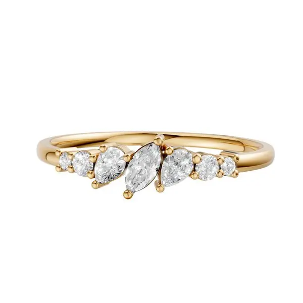 AYA FINE JEWELRY Delicate Pear & Marquise Lab Diamond Ring In 14k Gold - Yellow