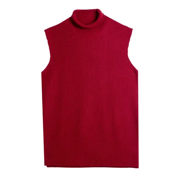 BEL CASHMERE Olivia Burgundy Vest - Red