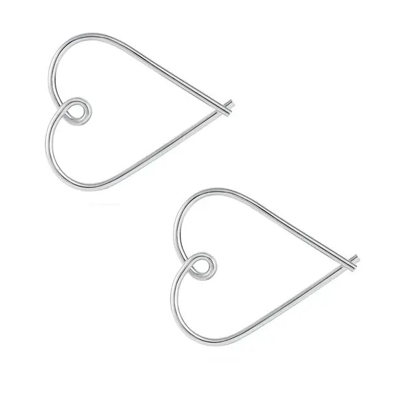 LEE RENEE Heart Hoop Earrings - Silver