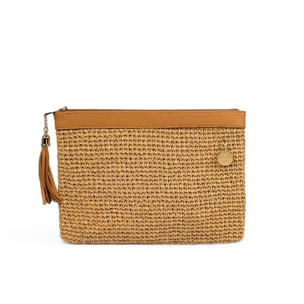 SPRINGMOONATELIER Sunlight Raffia Handbag - Brown