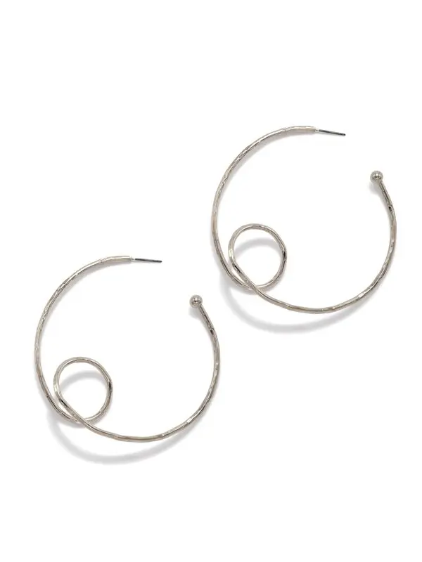 JAREDJAMIN Loop-de-loop Hoop Post Earrings - Silver