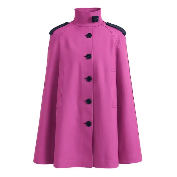 BEIRA Nadia Fuchsia Waterproof Cape With Navy Contrast - Pink