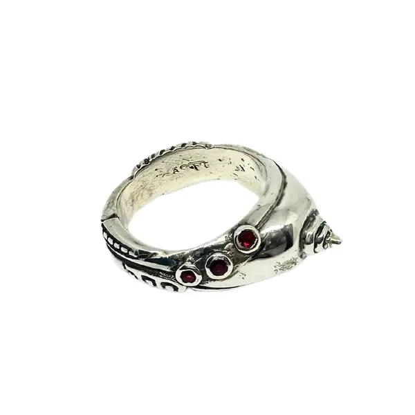 TG-JEWELLERY BY TAMARA GERVASIO Silver / Red / Black Candela Ring In Sterling Silver With Ruby - Silver/red/black