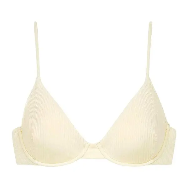 MONTCE Cream Rib Dainty Bikini Top - White