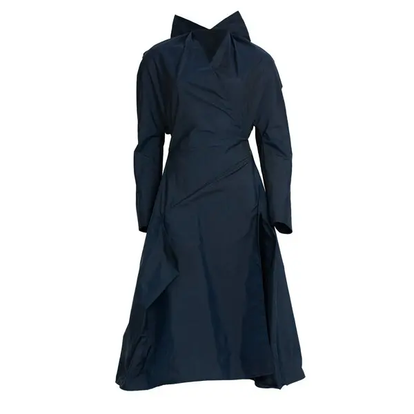 BIANCA POPP Kimono Dress In Dark Navy Taffeta - Black
