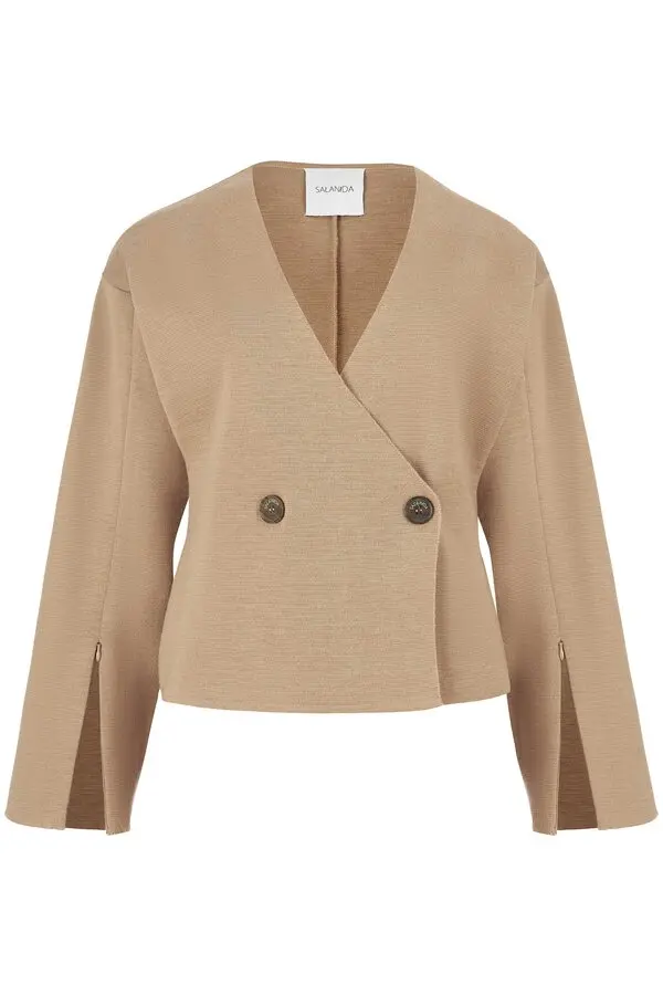 SALANIDA Neutrals Galante Knitted 100% Merino Blazer - Beige
