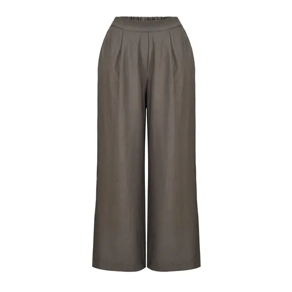 OH!ZUZA NIGHT&DAY Neutrals Echo Wide-leg Viscose Trousers – Cocoa - Brown