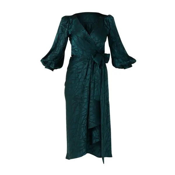 SACHA DRAKE Michaella Wrap Dress In Teal - Green