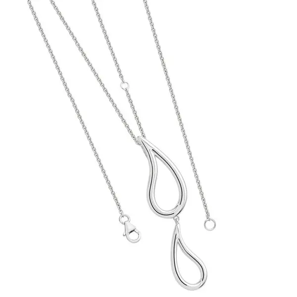 LUCY QUARTERMAINE Double Petal Long Pendant - Silver