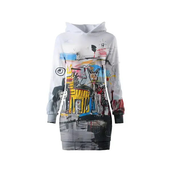 ALOHA FROM DEER Neutrals/ Wild Instinct Oversize Hoodie Dress - Yellow