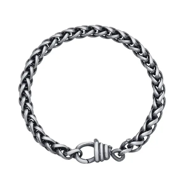 ALTAR™ ORNAMENTS CO. Talon Bracelet| Ruthenium-plated Twisted Silver Link Bracelet – Altar - Grey