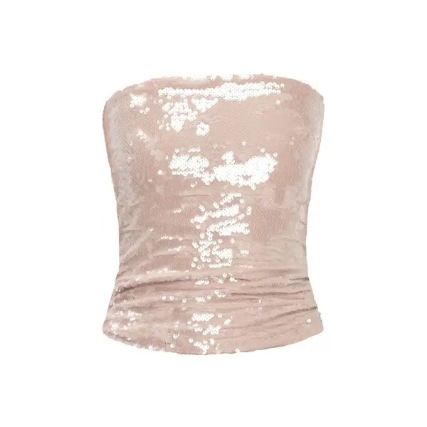 OW Neutrals Ruby Sequin Tube Top - Red