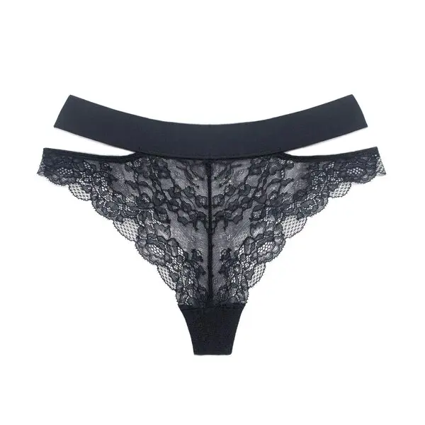 MONIQUE MORIN LINGERIE Wild Lace Cheeky Panty - Black