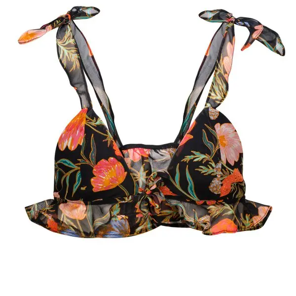 INTROVERTIE VIENNA Charmed Silk Bralette - Black