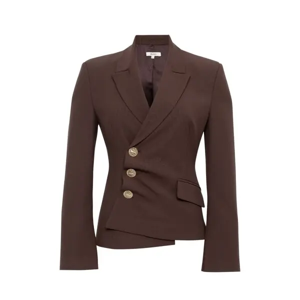 Sélone Oris Asymmetric Tailored Blazer / Chocolate - Brown