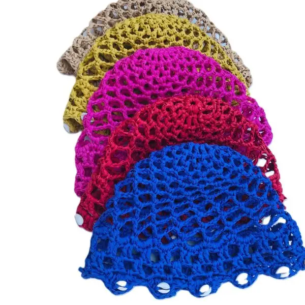 SPRINGMOONATELIER Neutrals Handmade Raffia Yarn Hat Mustard - Yellow