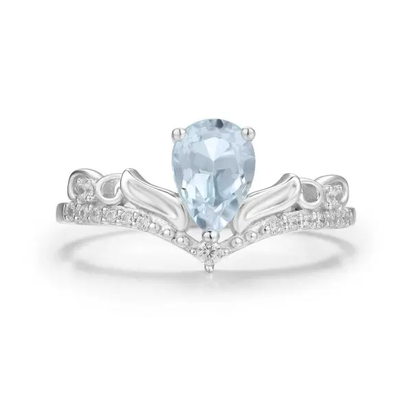 AZURA JEWELRY NEW YORK Ring Of Water White Gold Vermeil - Silver