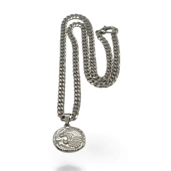 JAGGED HALO JEWELRY Cersei Amulet Necklace White Gold - Silver