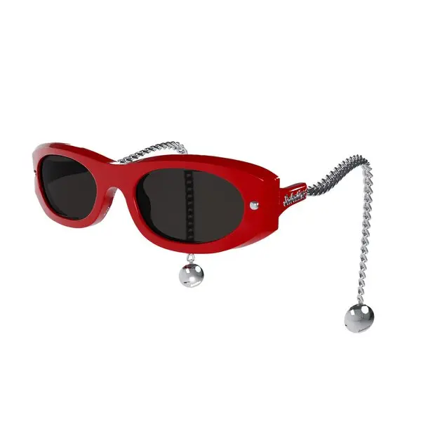 SABATINO Guerrilla Frames Acetate Silver Pendant - Red