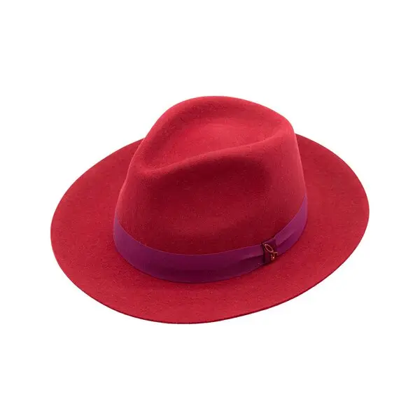 DORIA 1905 Burgundy Lapin Felt Drop Hat - Red