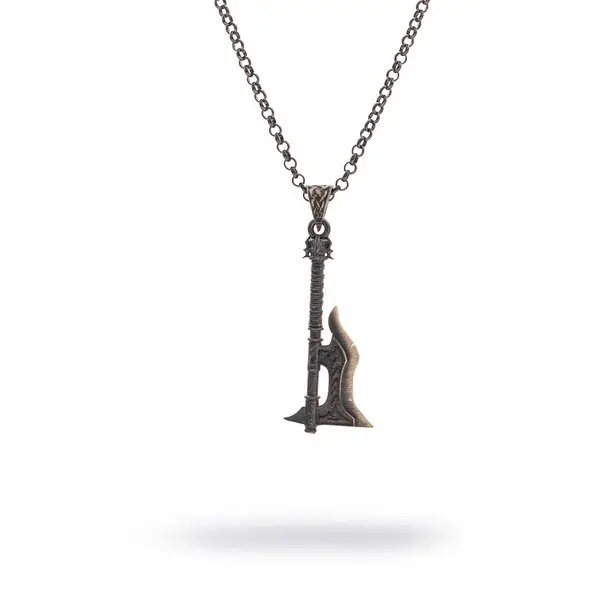 EBRU JEWELRY Warrior’s Flame Axe Necklace - Silver