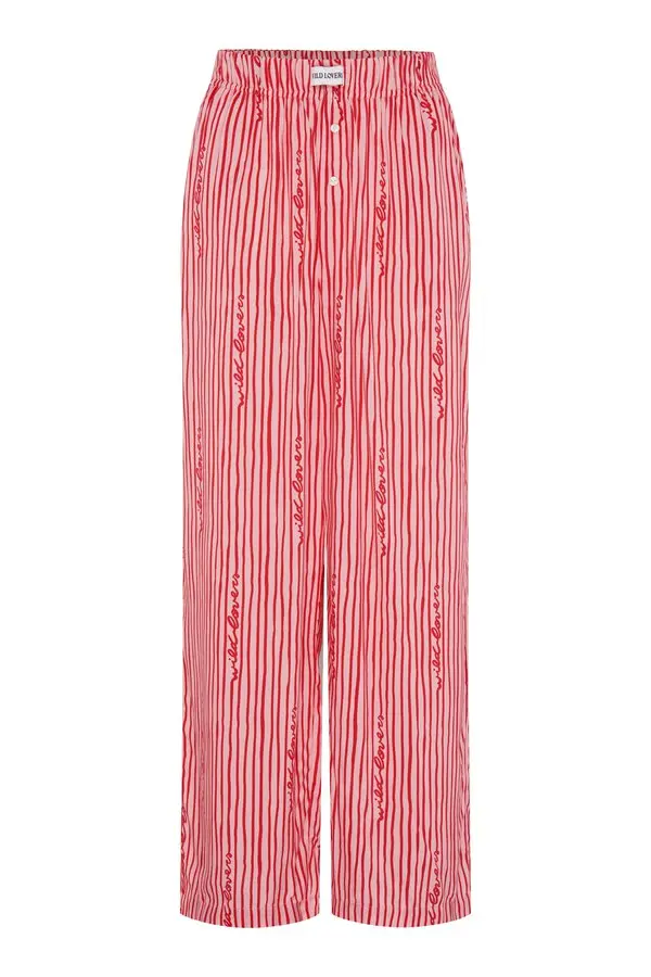 WILD LOVERS LONDON Flor Pyjama Trousers - Red