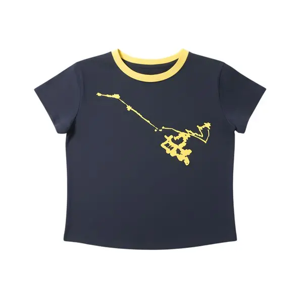 LILIA MUNN Cropped Graphic Tee – Organic Cotton, Gray - Grey